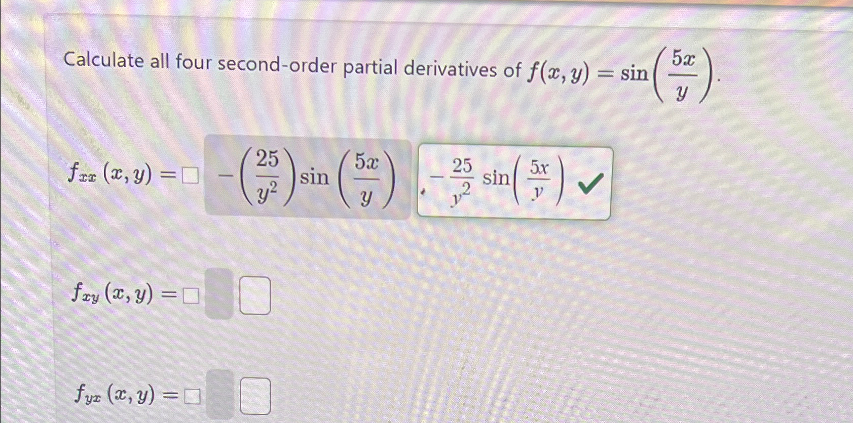 Calculate all four second-order partial derivatives | Chegg.com