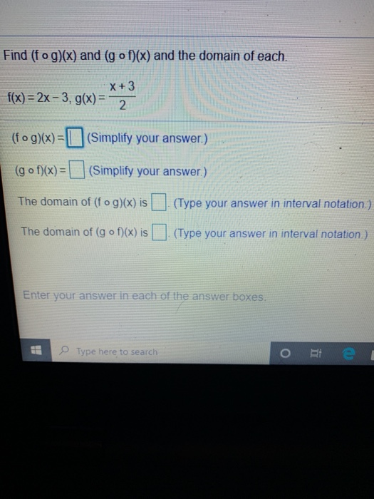 Solved Find (fog)(x) and (g of)(x) and the domain of each. | Chegg.com