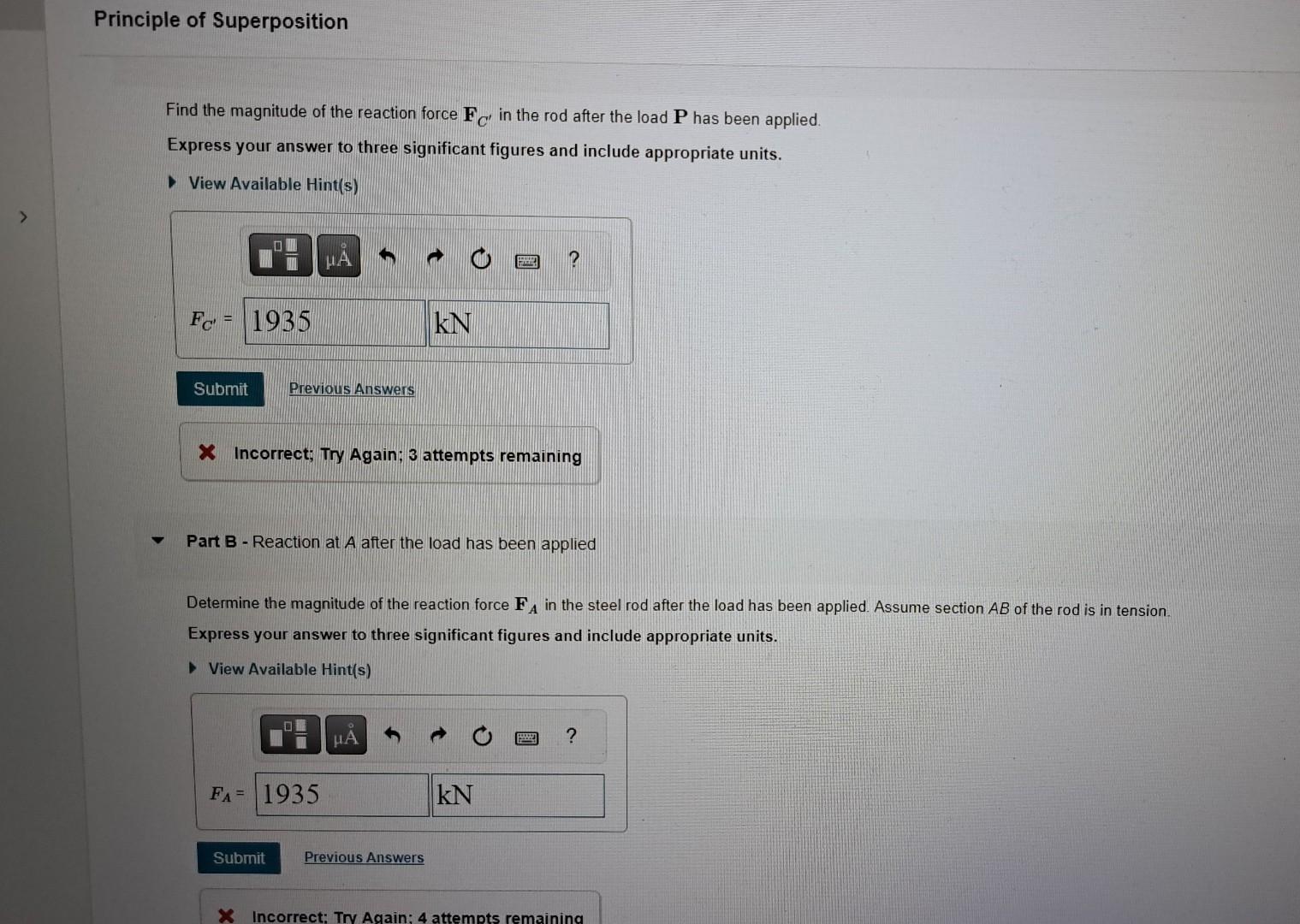 Solved To use the principle of superposition to determine | Chegg.com