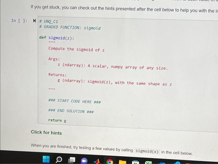 Solved g(z)=1+e−z1 Let's implement the sigmoid function | Chegg.com