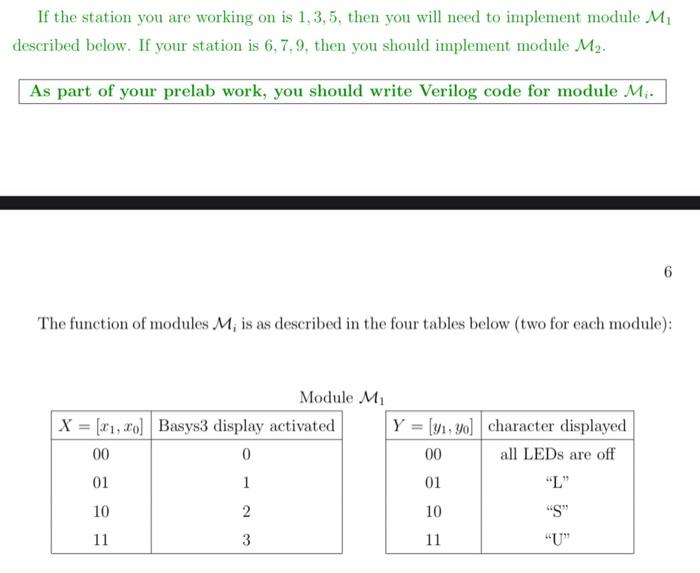 Solved If the station you are working on is 1,3,5, then you | Chegg.com