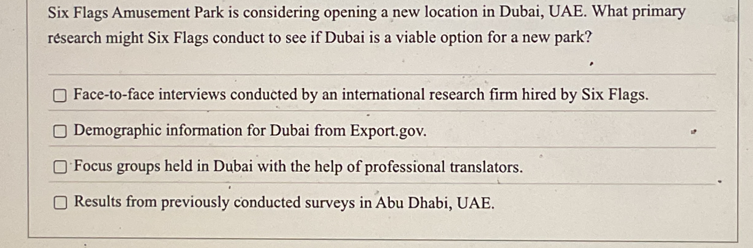 Solved Six Flags Amusement Park is considering opening a new | Chegg.com