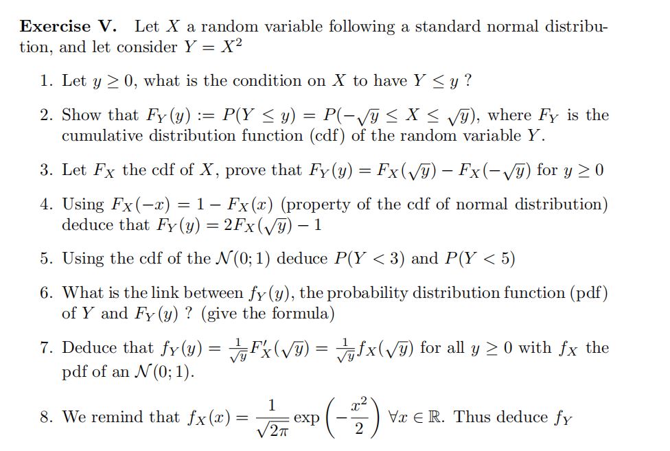 Probability and Statistics:Exercise V. ﻿Let x ﻿a | Chegg.com