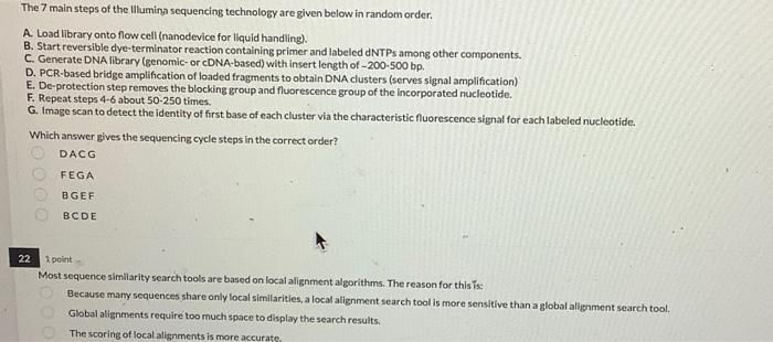 Solved The 7 main steps of the lllumina sequencing | Chegg.com