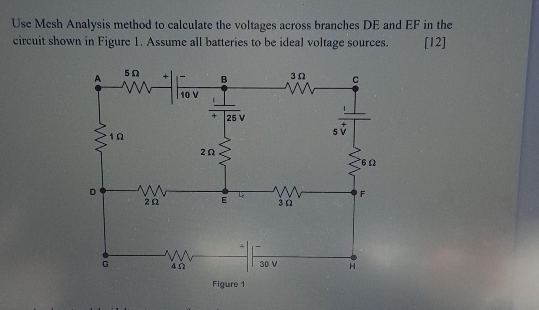 Solved Use Mesh Analysis method to calculate the voltages | Chegg.com