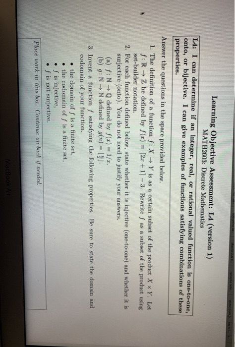 Solved Learning Objective Assessment: L4 (version 1) | Chegg.com