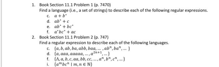 Solved 1. Book Section 11.1 Problem 1 (p. 7470) Find a | Chegg.com