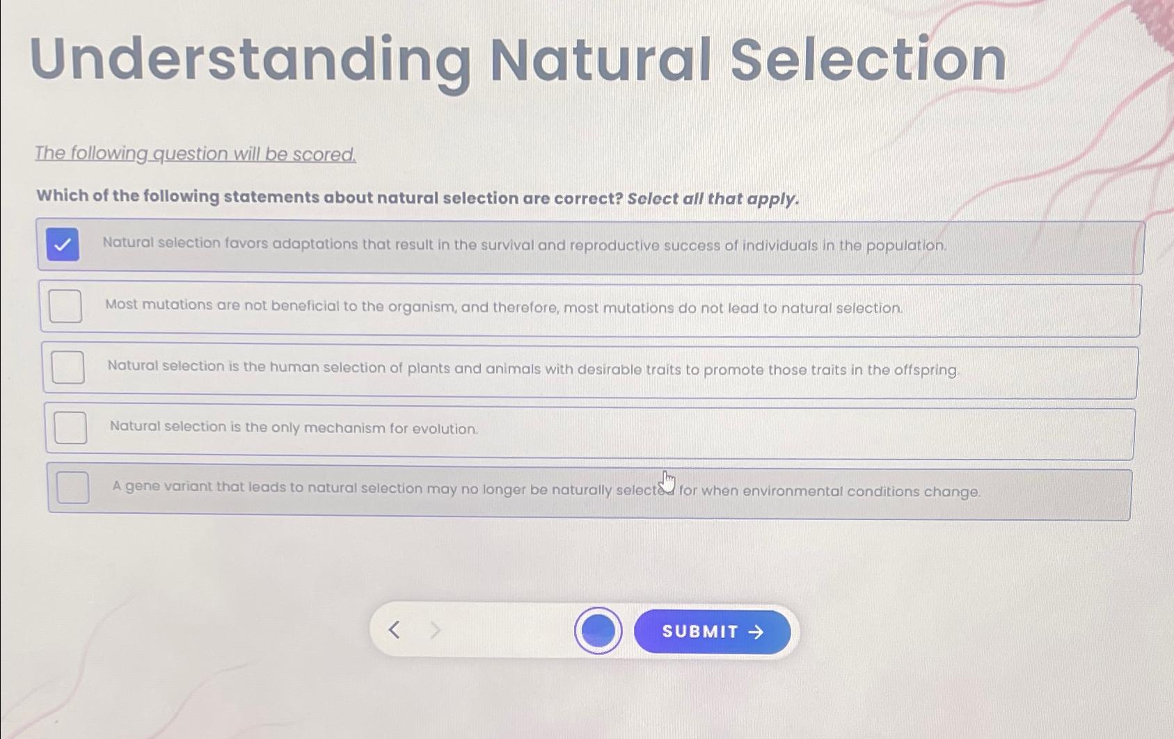 Solved Understanding Natural SelectionThe following question | Chegg.com