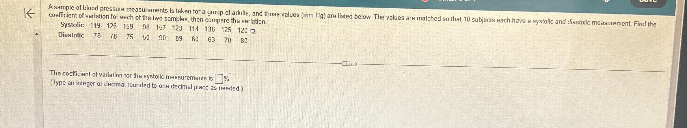 Solved coefficient of variation for each of the two samples; | Chegg.com