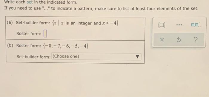 Solved Write each set in the indicated form. If you need to | Chegg.com