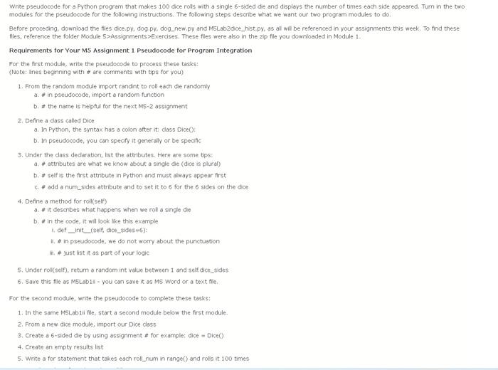 Solved Write Pseudocode For A Python Program That Makes 1143