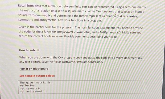 Solved Recall from class that a relation between finite sets | Chegg.com