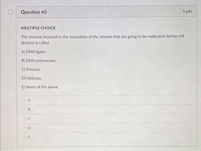 Solved D Question 44 MULTIPLE CHOICE RNA differs from DNA in | Chegg.com
