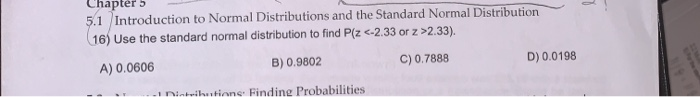 Solved 5.1 Introduction to Normal Distributions and the | Chegg.com
