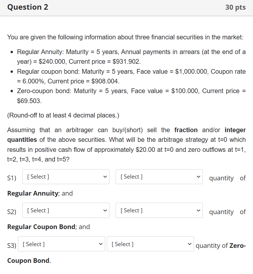 Solved Question 2You are given the following information | Chegg.com
