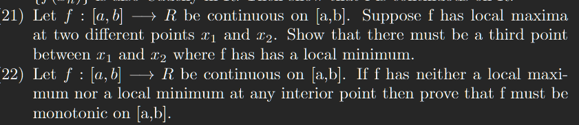 Solved Let f:[a,b]longrightarrowR ﻿be continuous on a,b. | Chegg.com