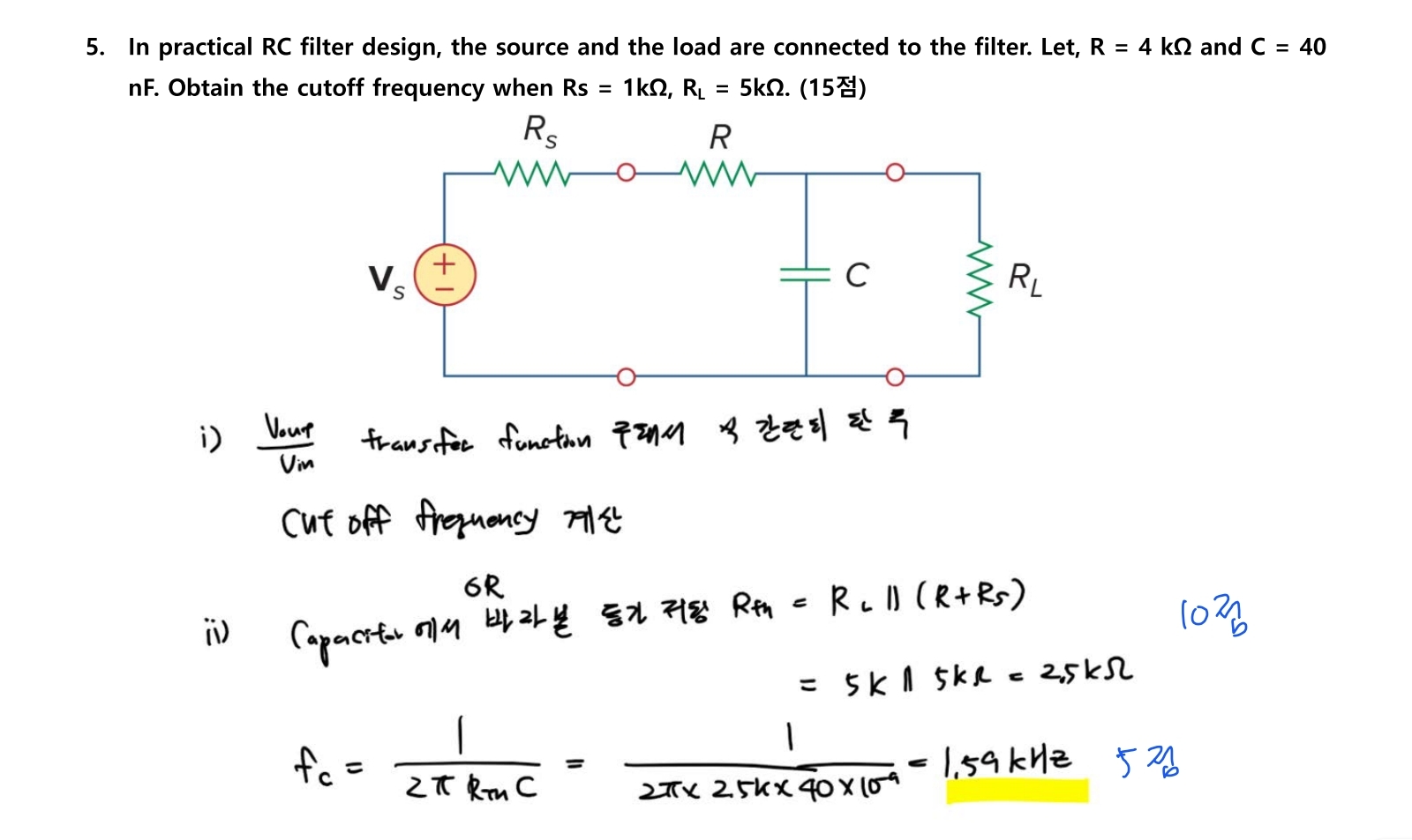 Solved In practical RC filter design, the source and the | Chegg.com