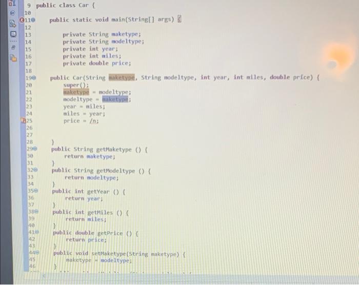 Solved help me create a java class for this code please !! | Chegg.com