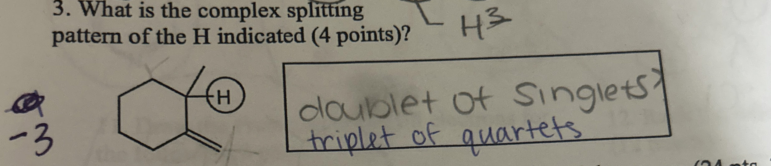 Solved What is the complex splitting patten of the H | Chegg.com