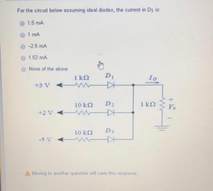 Solved For the circuit below assuming ideal diodes, the | Chegg.com
