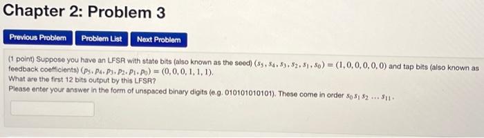 Solved Chapter 2: Problem 3 Previous Problem Problern List | Chegg.com