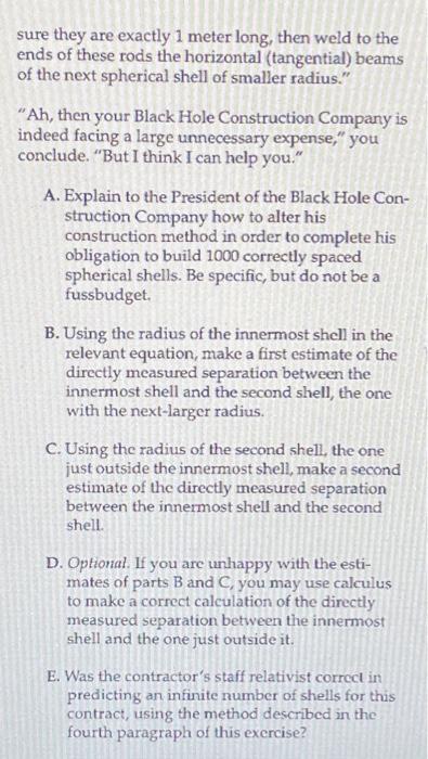 Solved 4. How Many Shells? The President of the Black Hole | Chegg.com