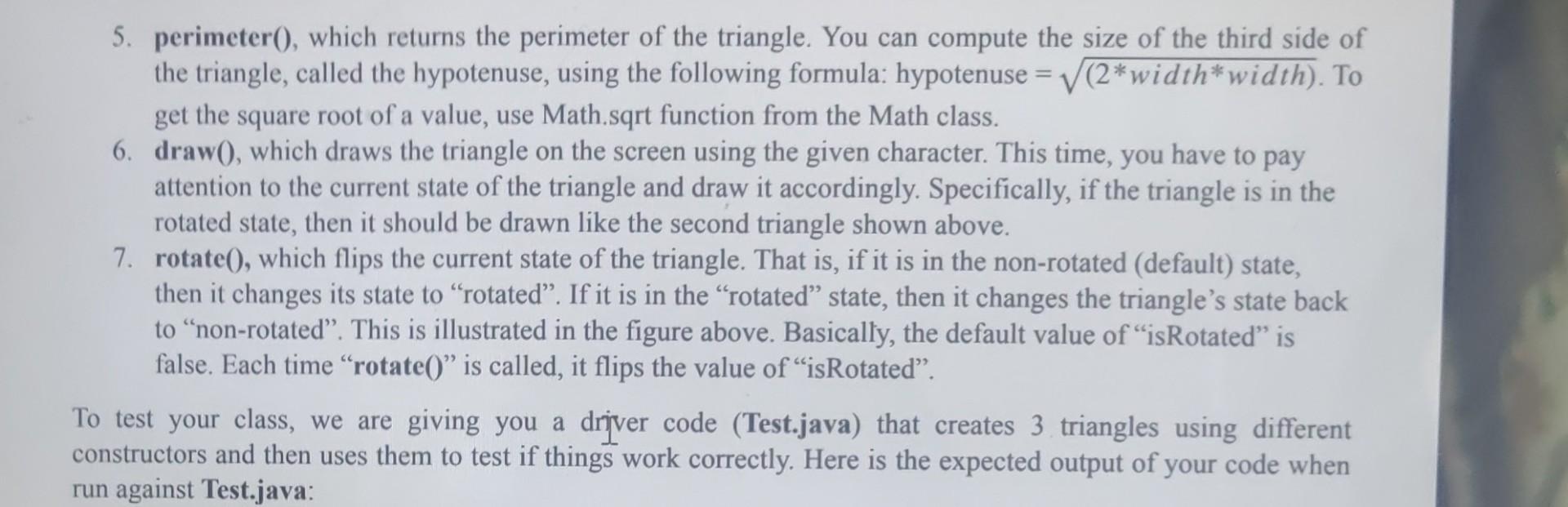 Solved Rules: - You are asked to implement Triangle.java as | Chegg.com
