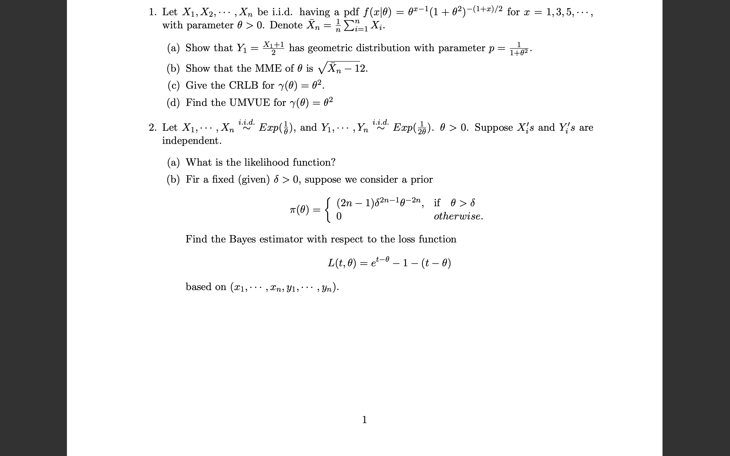 Solved Let x1,x2,cdots,xn ﻿be i.i.d. ﻿having a pdf | Chegg.com