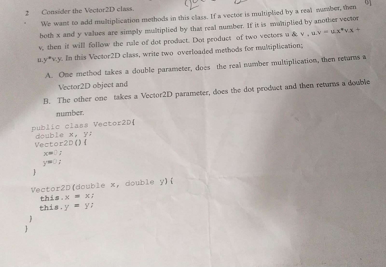 Solved 2 ﻿Consider the Vector2D class.We want to add | Chegg.com