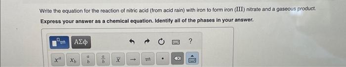 Solved Write the equation for the reaction of nitric acid | Chegg.com