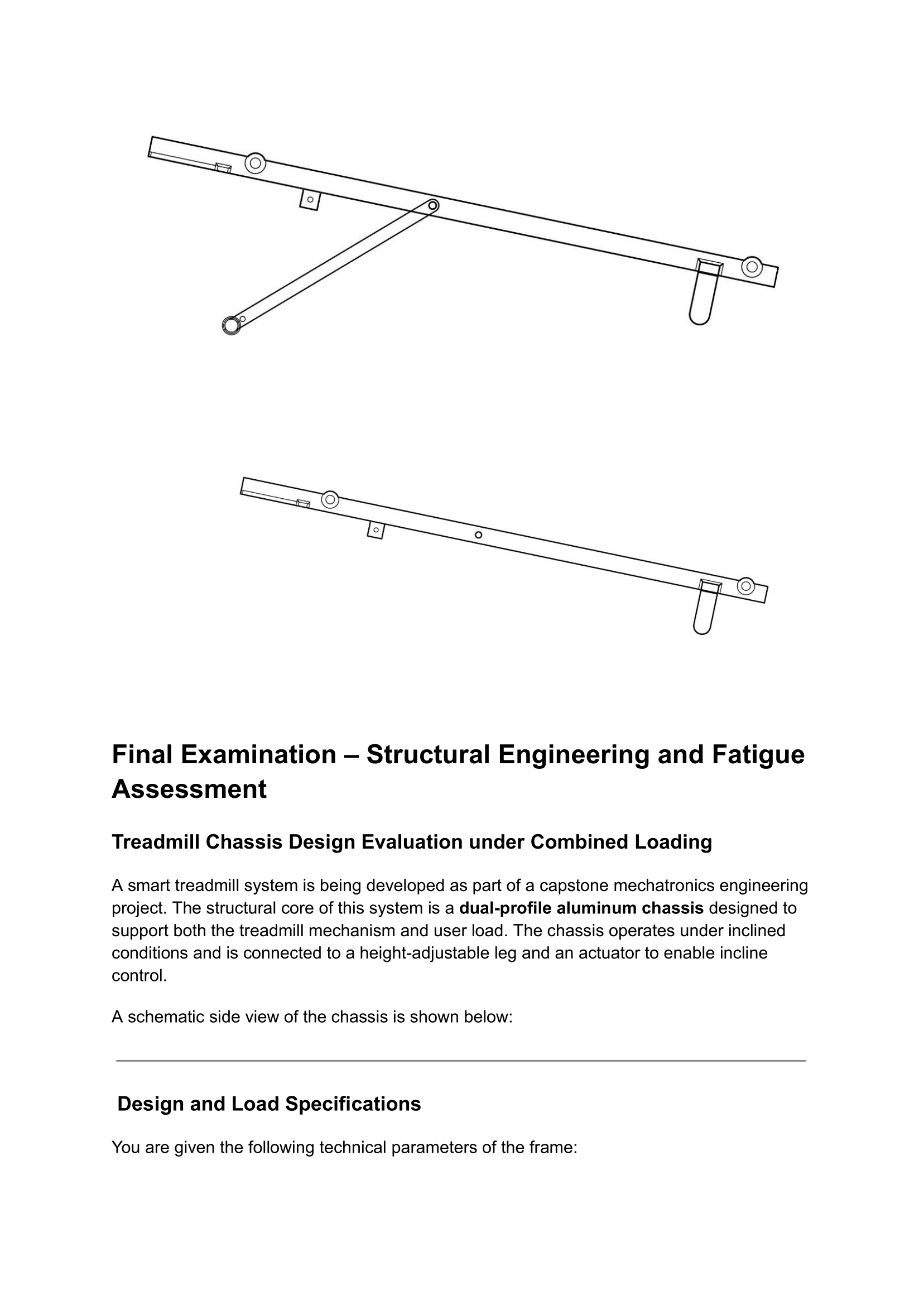Treadmill Chassis Frame Evaluation You are tasked | Chegg.com
