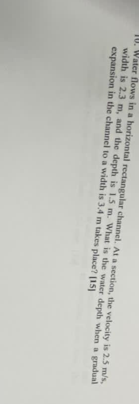 Solved Water flows in a horizontal rectangular channel. At a | Chegg.com
