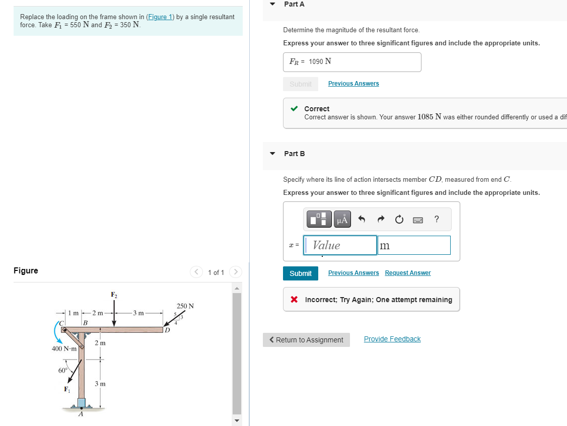 Replace the loading on the frame shown in (Figure 1) | Chegg.com
