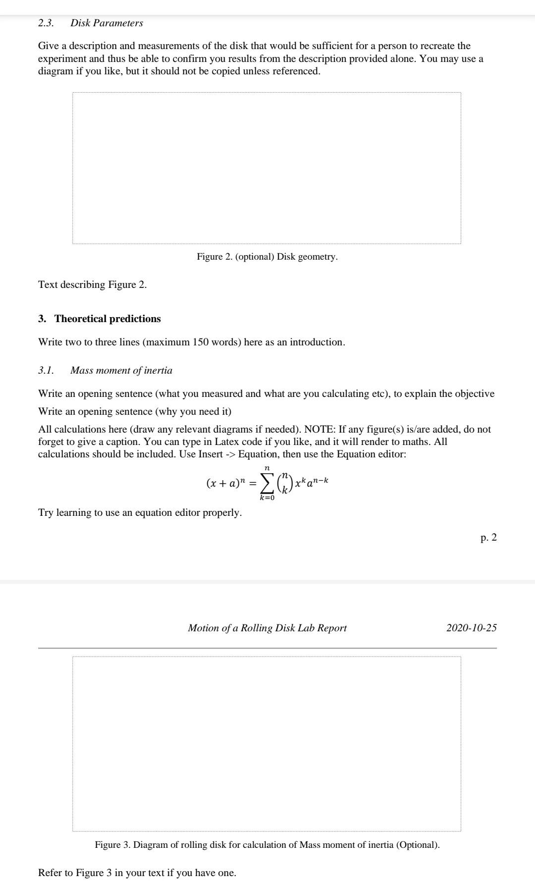 ENGG1300 Motion of a Rolling Disk Student Name, | Chegg.com