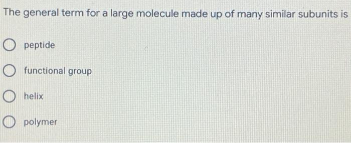 Solved What type of macromolecule carries out catalysis in | Chegg.com
