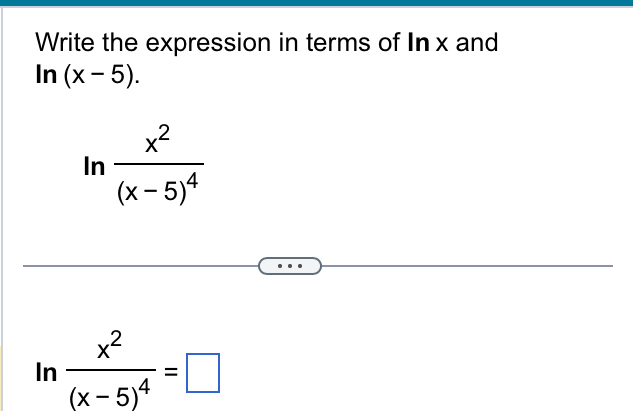 Solved Write the expression in terms of In x ﻿andIn | Chegg.com