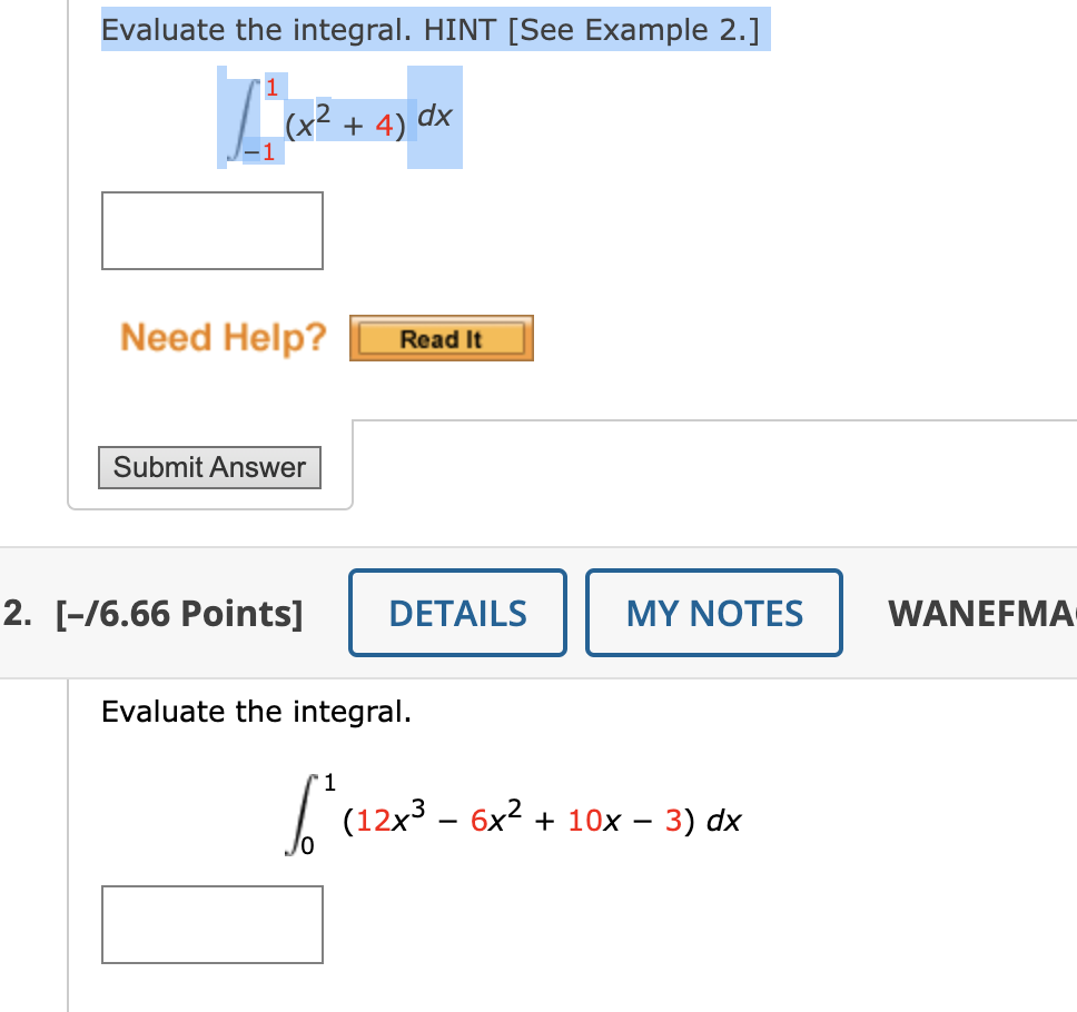 Solved Evaluate the integral. HINT [See Example | Chegg.com