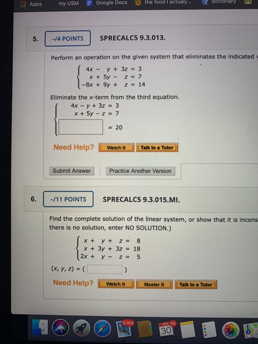Solved Apps my USM – Google Docs the food I actualy... y | Chegg.com
