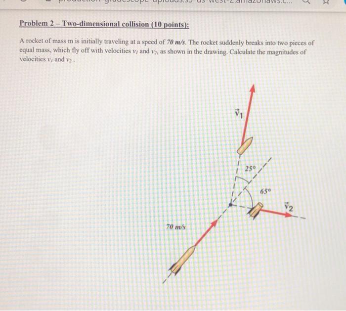 Solved 3 Problem 2 - Two-dimensional collision (10 points): | Chegg.com