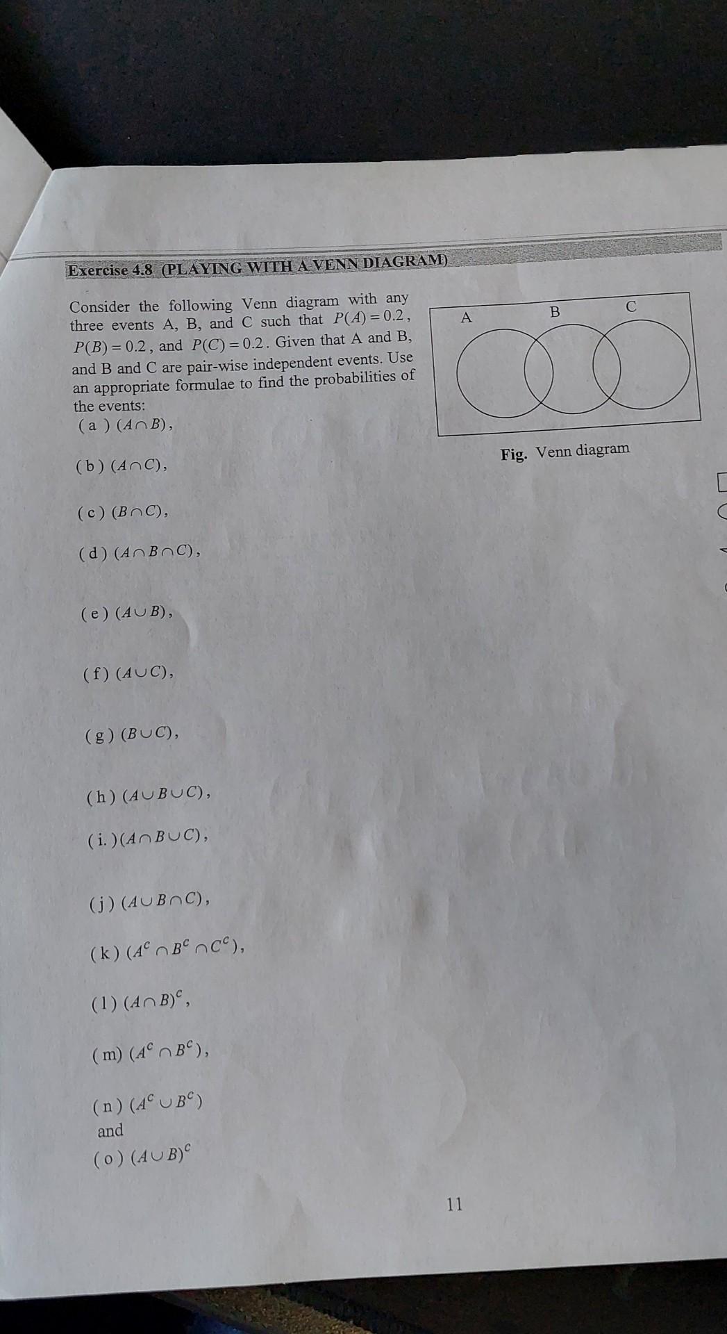 Solved Exercise 4 8 Playing Wiih A Venn Diagram Consider Chegg