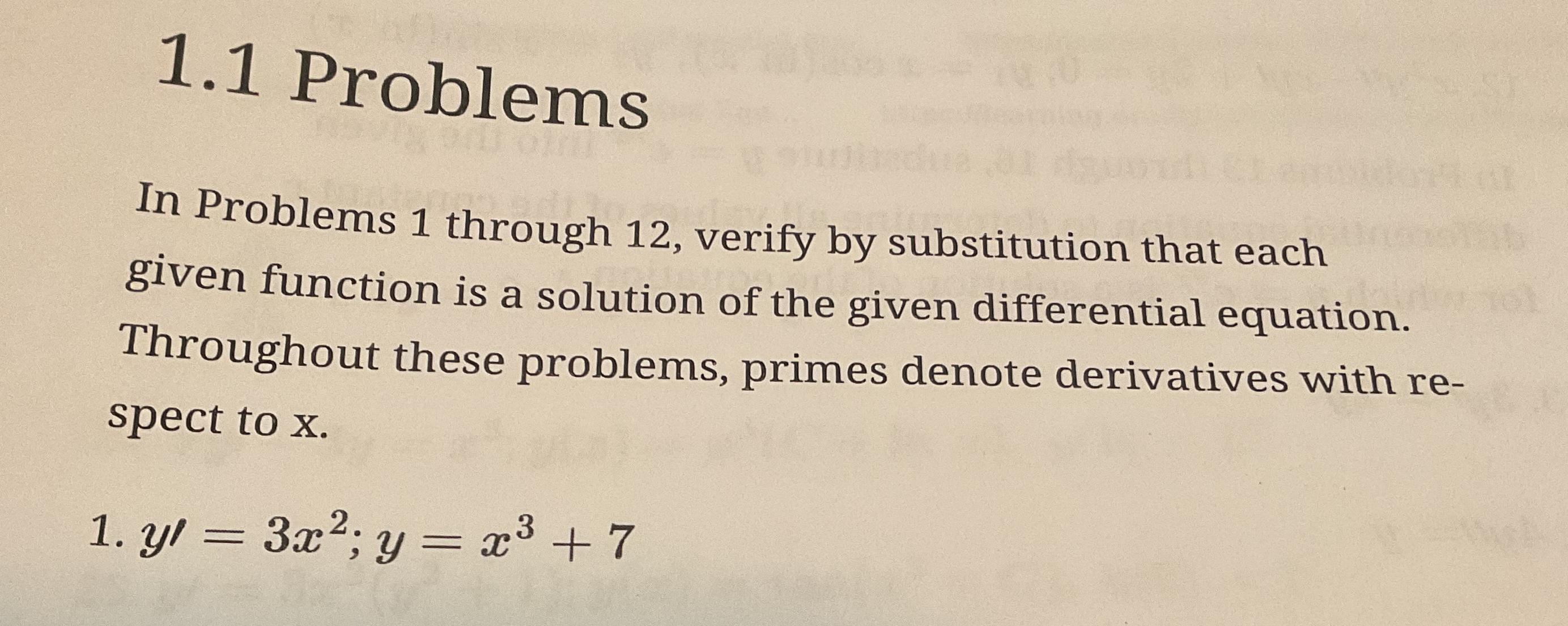 Solved 1.1 ProblemsIn Problems 1 through 12, verify by | Chegg.com Solved 1.1 ProblemsIn Problems 1 through 12, verify by | Chegg.com