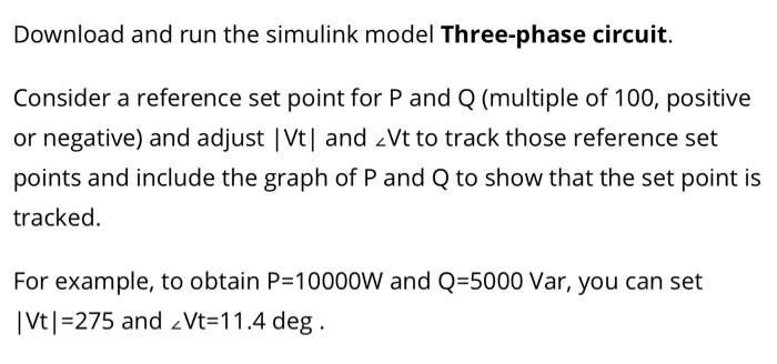 Download and run the simulink model Three-phase | Chegg.com