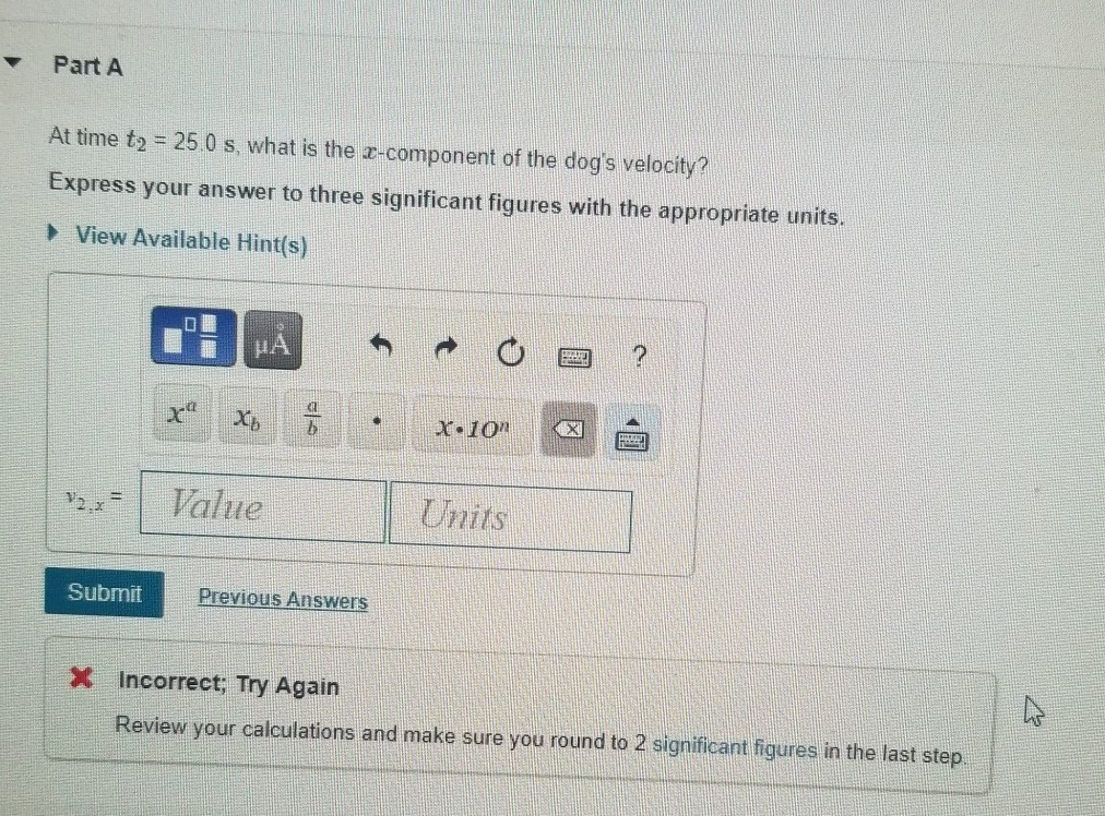 Solved A dog running in an open field has components of | Chegg.com