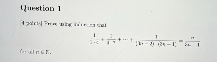 Solved [4 points] Prove using induction that | Chegg.com