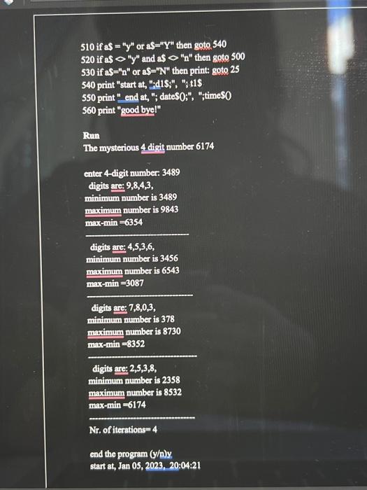 Solved 1. The mysterious 4 -digit number 6174. The | Chegg.com