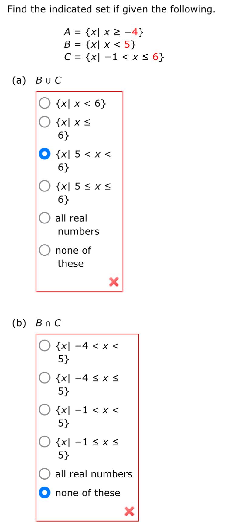 Solved Find the indicated set if given the | Chegg.com