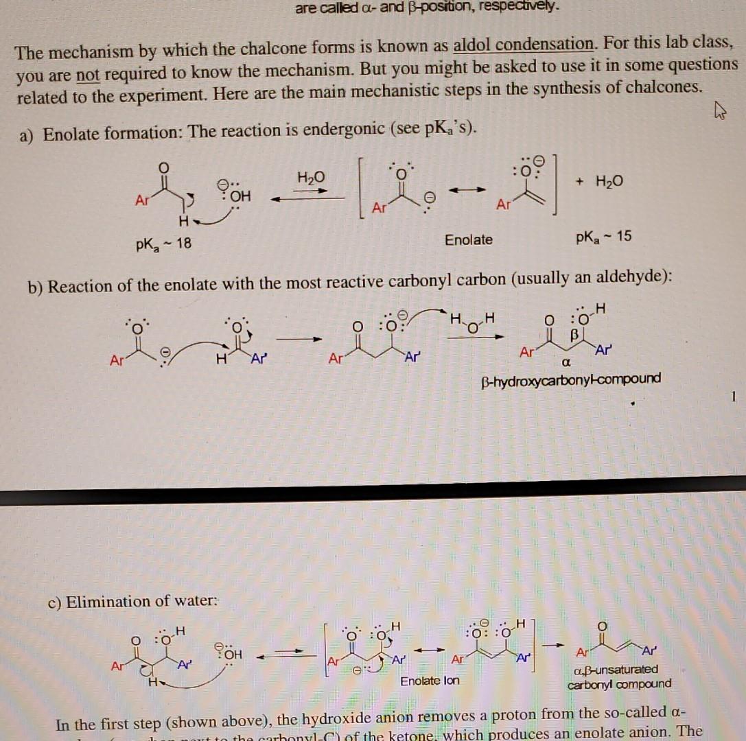 Solved The mechanism by which the chalcone forms is known as | Chegg.com