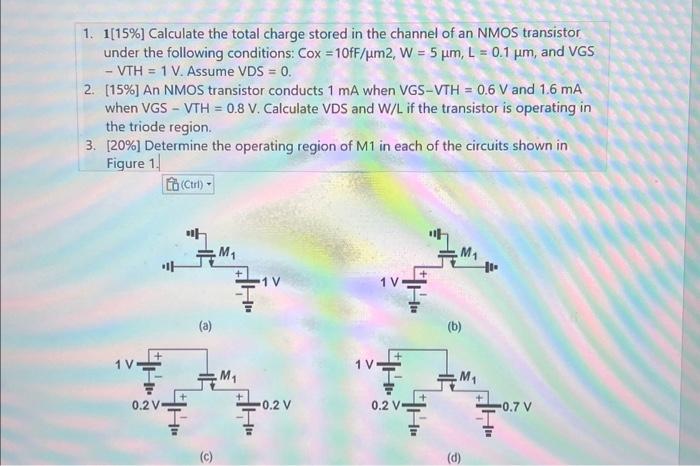Solved 1. 1[15%] Calculate the total charge stored in the | Chegg.com
