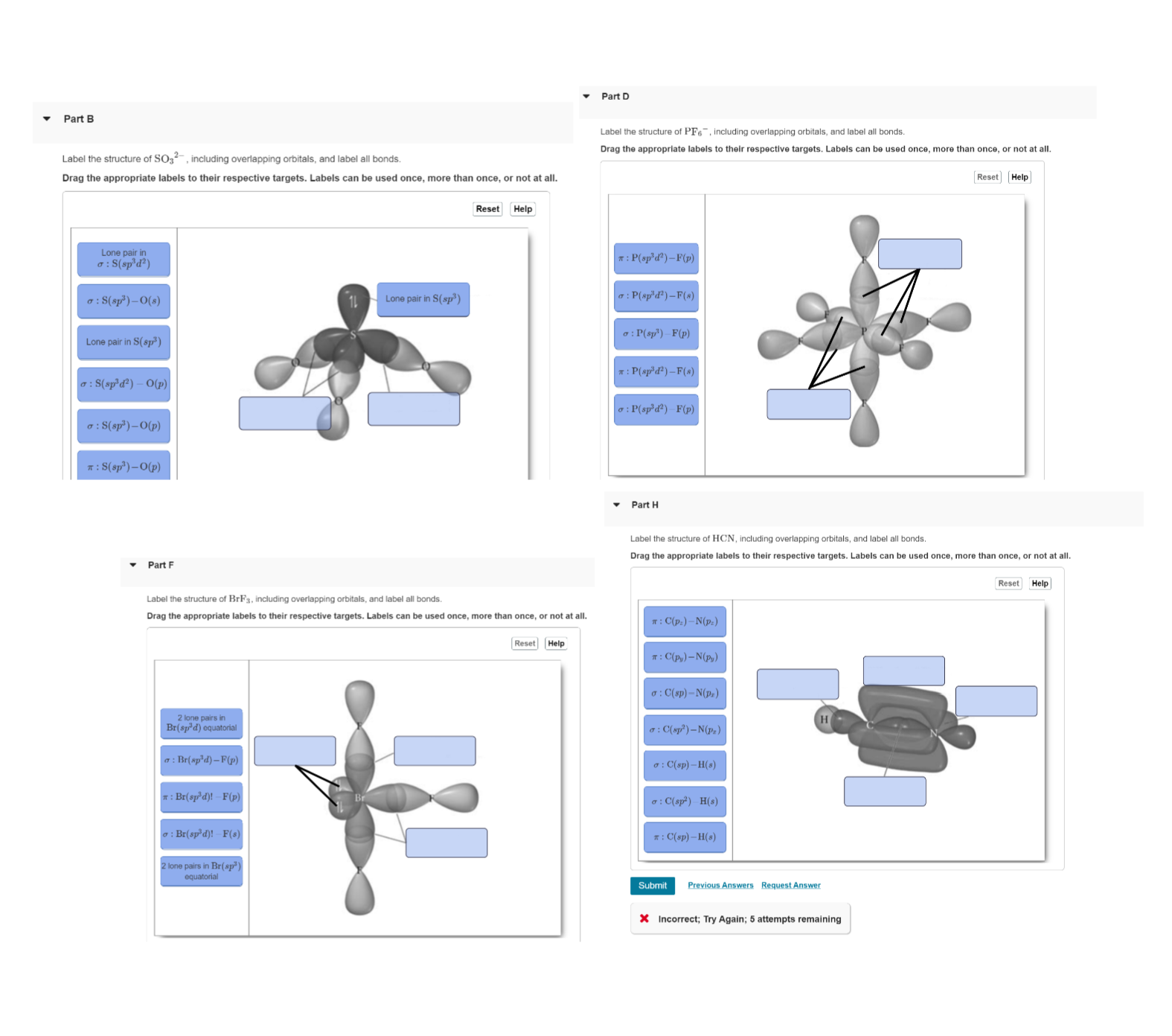 Solved Part BLabel the structure of SO32-, ﻿including | Chegg.com