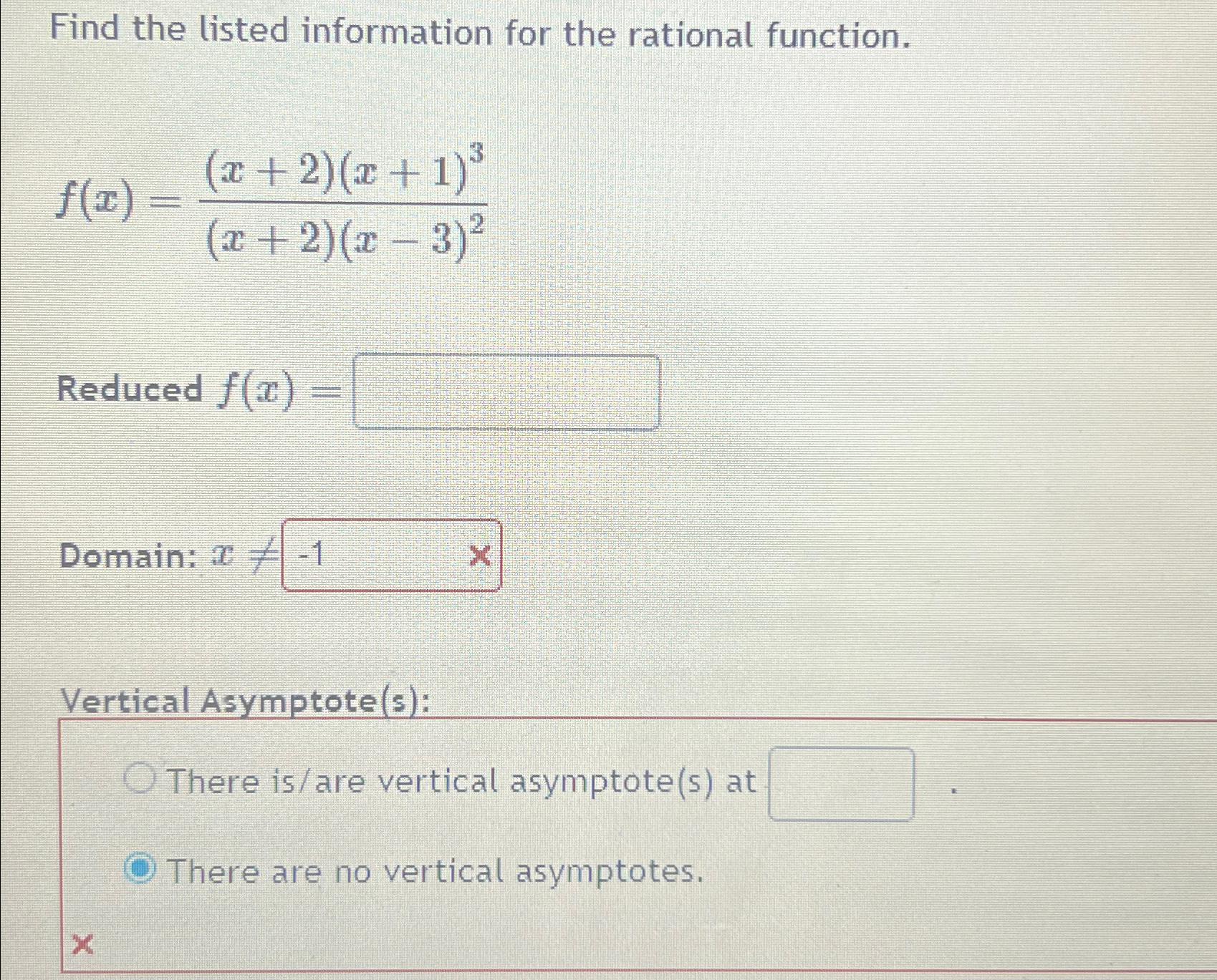 Find the listed information for the rational | Chegg.com